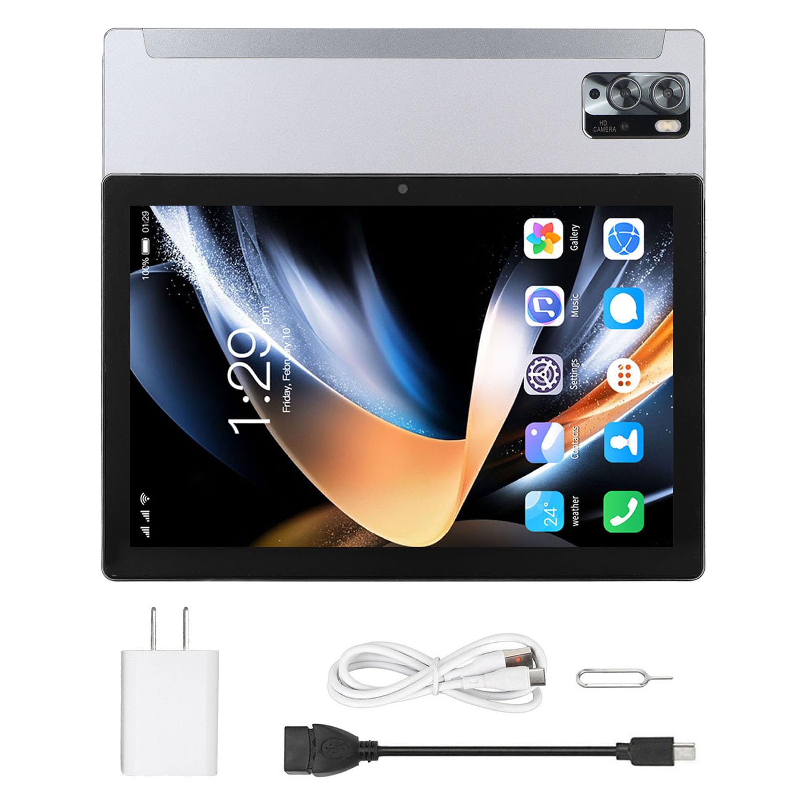 Luqeeg 5.0 Tablet, 100-240V 10.1 Inch Tablet 7000mAh for Office (US Plug)
