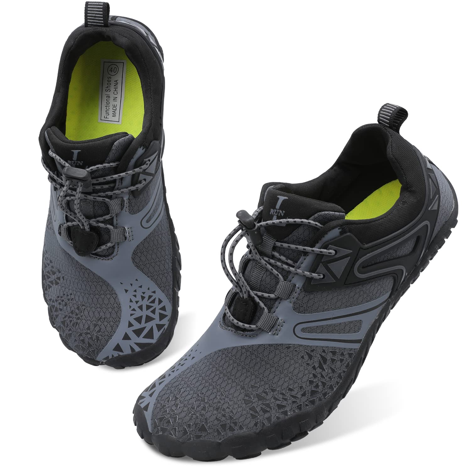 L-RUN Womens Mens Water Shoes for Swim Surf Fishing Grey M US (8.5 Women/7 Men)=EU39