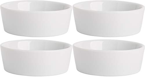 Palais Essentials Farmhouse Decor Porcelain Mini Dipping Bowls Sauce Dishes - Set of 4 Elegant White Soy Sause Dish (2 Oz Round Shape)