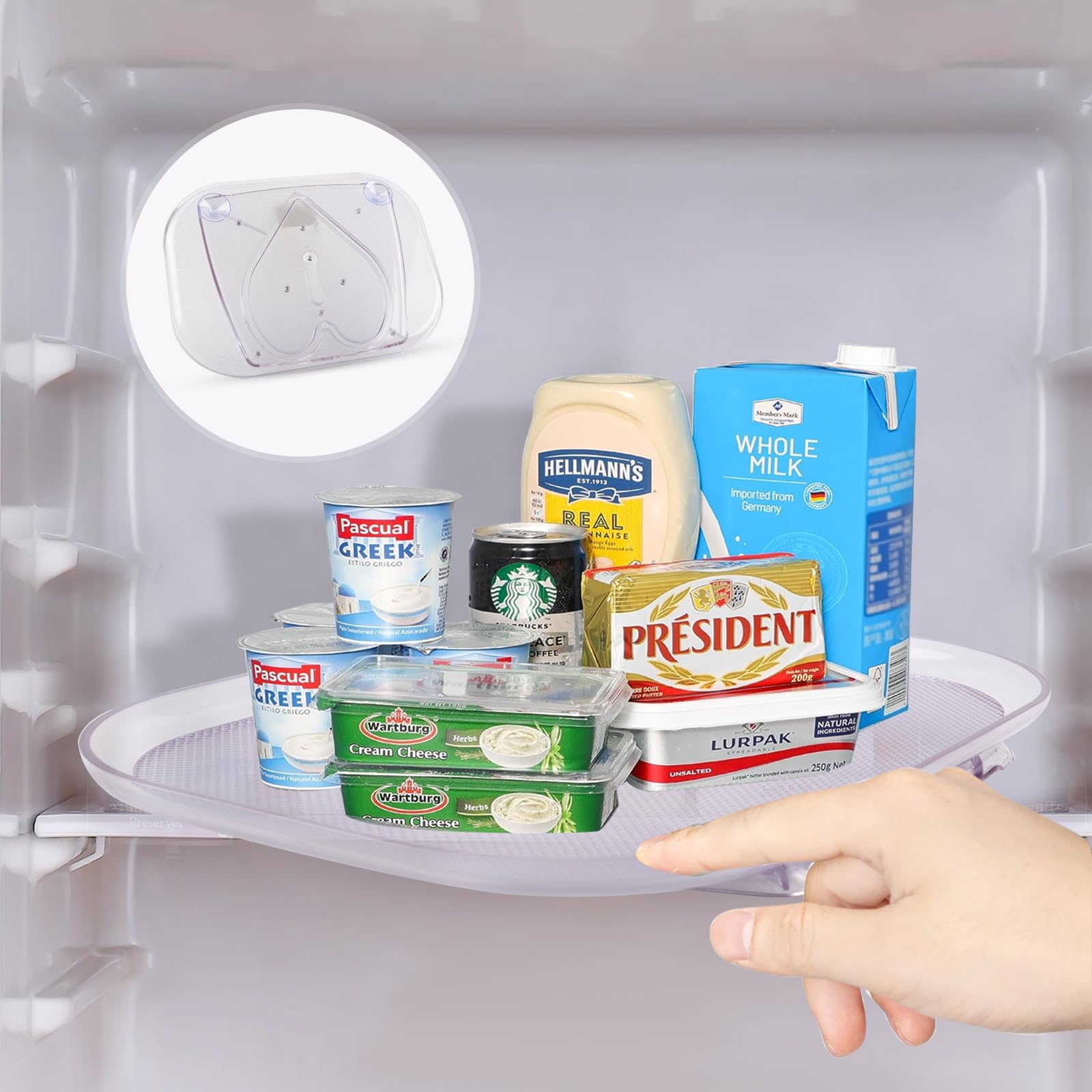 Lazy Susan for refrigerato Lazy Susans Acrylic Refrigerator Organizer, Clear Organizer, Rotating Organizer for Cabinet, Table, Pantry, Kitchen, countertop