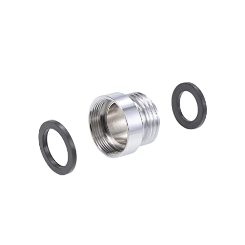 uxcell Faucet Adapter G1/2 Male Thread to M22x1.0 Female Thread Copper Aerator 24 x 18mm for Garden Hose 5Pcs
