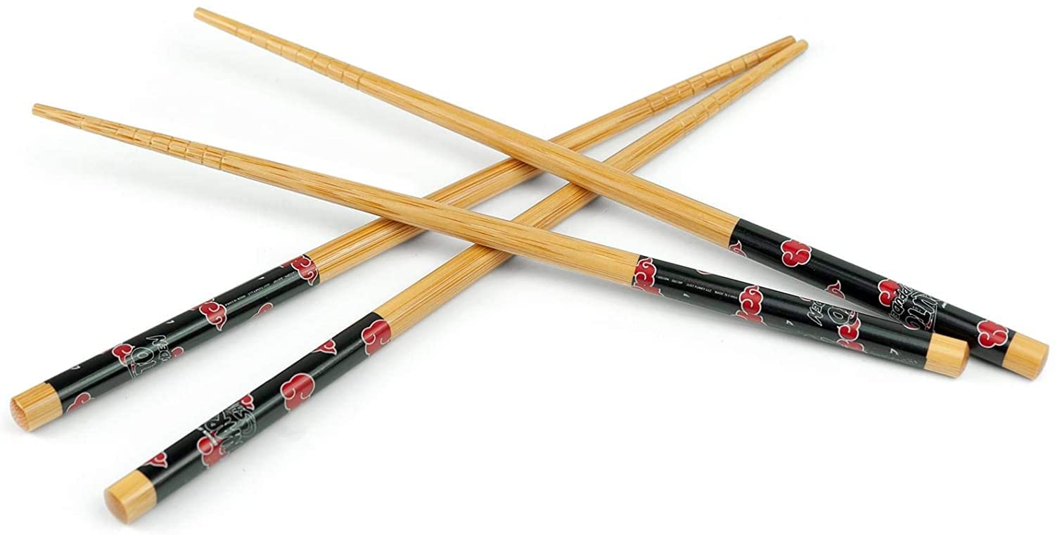Naruto Shippuden Akatsuki Wooden chopsticks | Naruto Chopstick Set Of 2 | Anime Stuff | Kitchen Deco | Anime Wood Chopsticks | Official Licensed By Just Funky