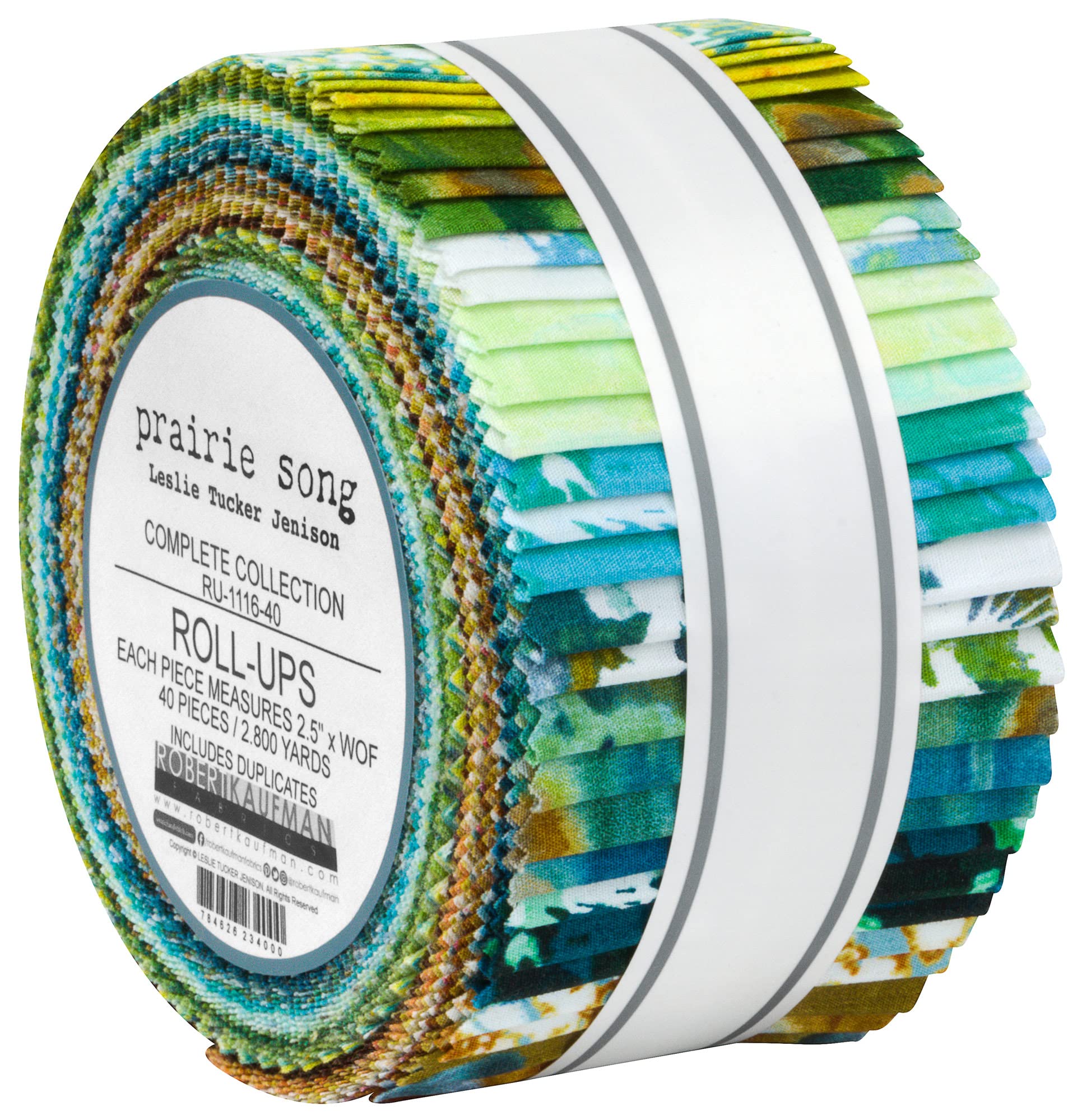 Leslie Tucker Jenison Prairie Song Roll Up 40 2.5-inch Strips Jelly Roll Robert Kaufman RU-1116-40