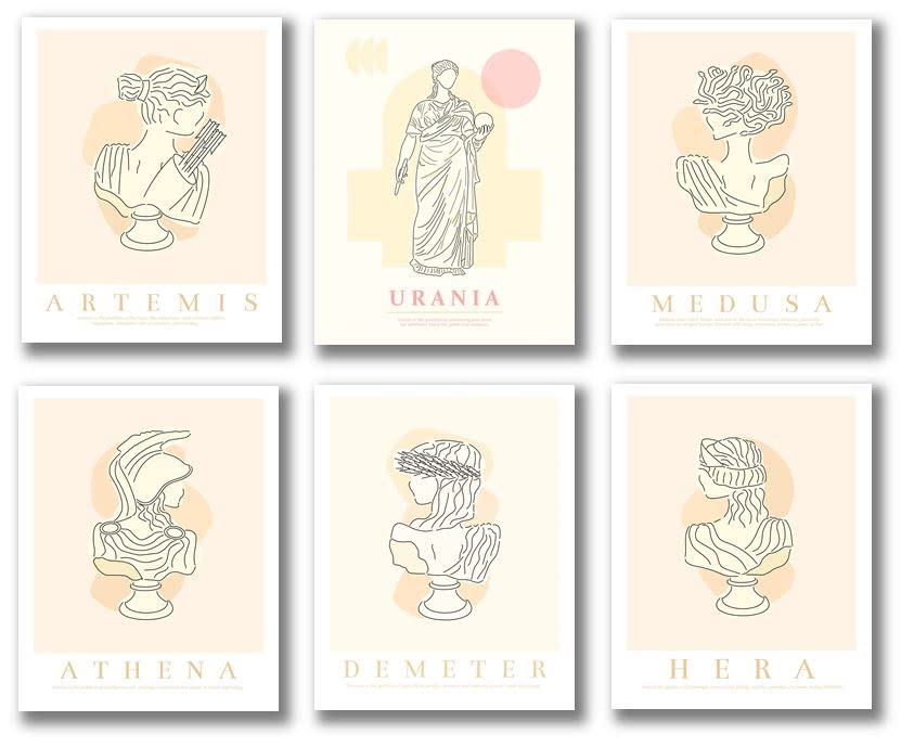 Print A To Z® | Greek Mythology Wall Art Poster - Unframed 8x10 inches Set of 6 Greek Decor, Greek Mythology Gifts, Greek Goddess Decorations, Poster Prints, Handmade Poster Prints, Handmade Wall Art,