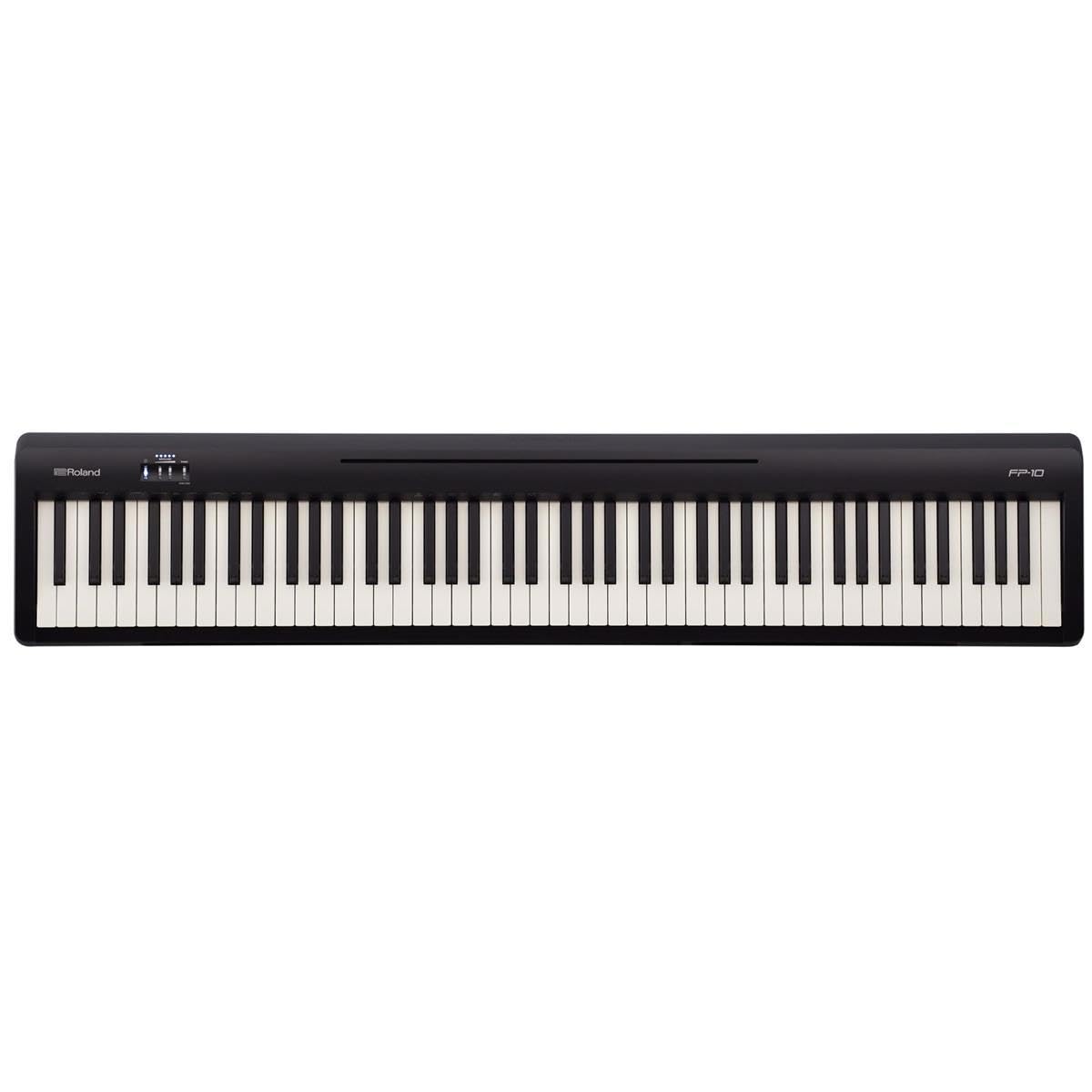 Roland FP-10 88-Key Digital Piano, Bundle with Keyboard Stand, Keyboard & Piano Bench, Sustain Pedal, Closed-Back Studio Monitor Headphones
