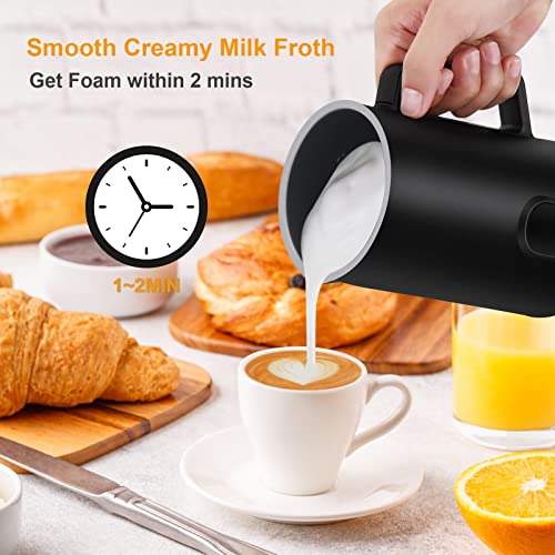 Milk Frother, GOGENGEN 4-in-1 Milk Frother and Steamer,12.5oz/355ml Automatic Hot and Cold Foam Maker and Milk Warmer for Latte, Cappuccinos, Macchiato