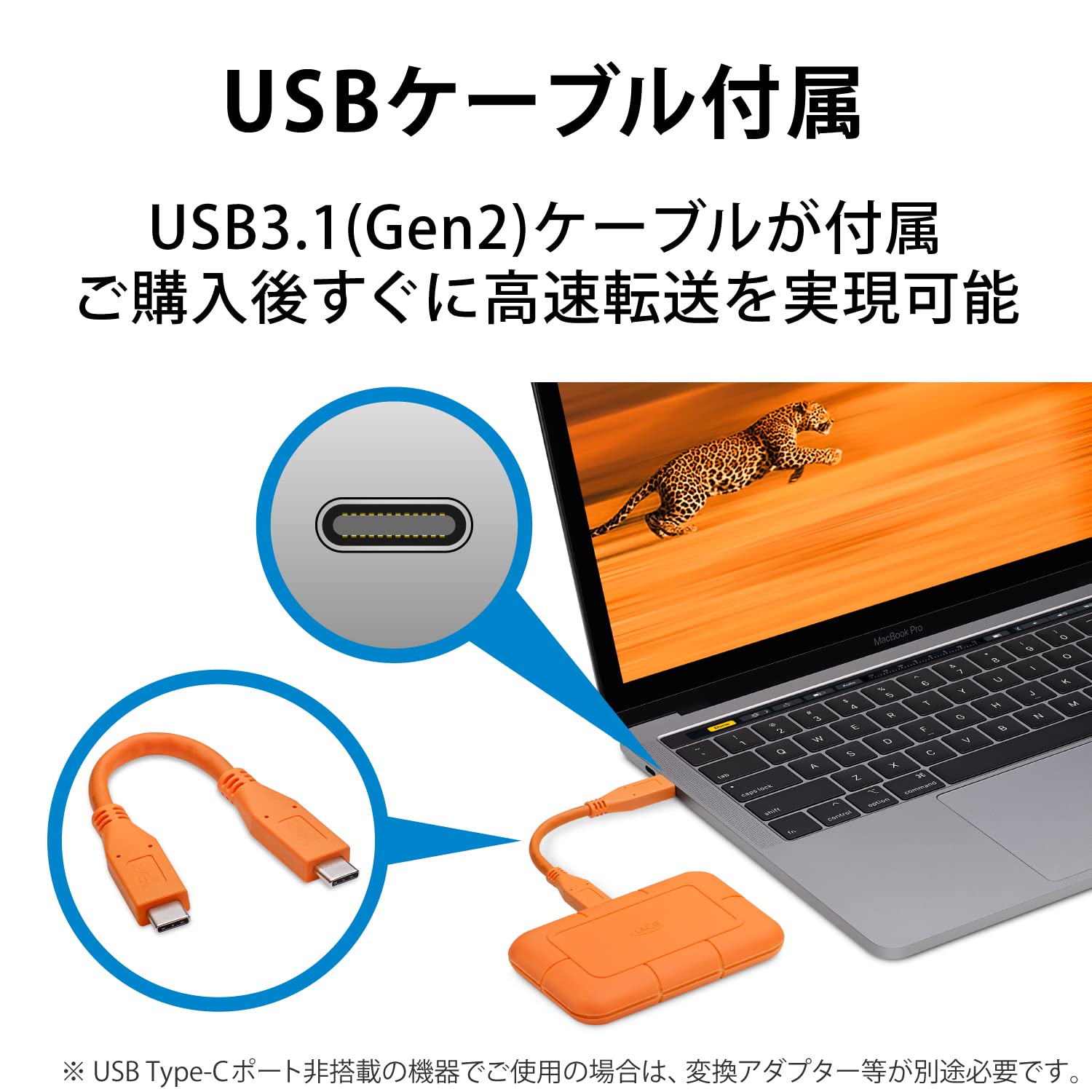 LaCie Portable SSD 1TB Rugged SSD USB3.1 (Gen2) IP67 Waterproof STHR1000800