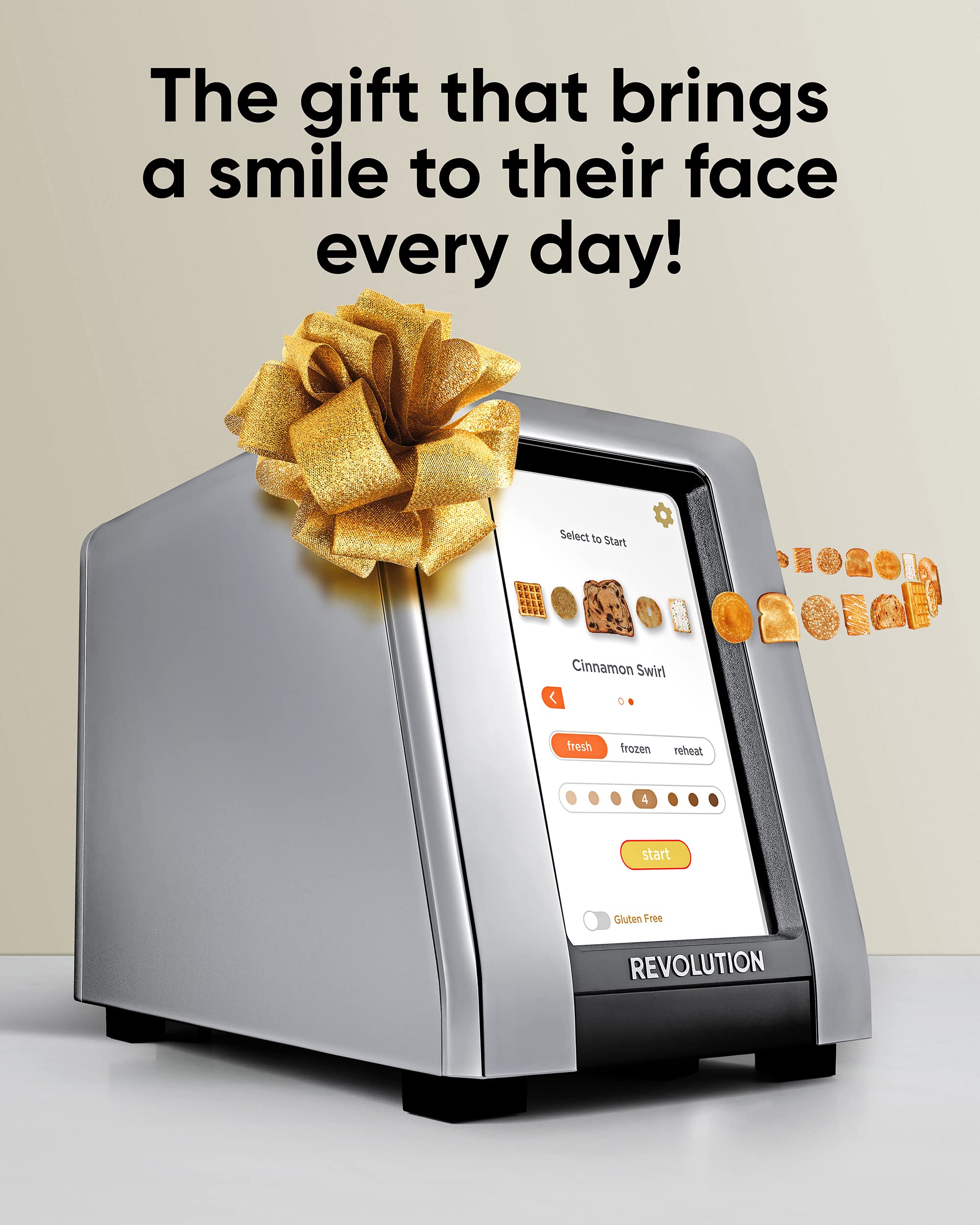 Revolution R270 High-Speed Touchscreen Toaster, 2-Slice Smart Toaster with Patented InstaGLO Technology, Warming Rack & Panini Press