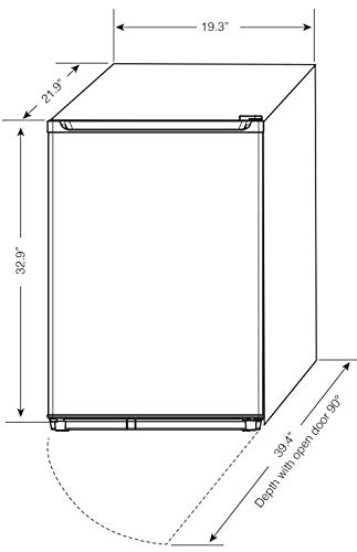 Impecca Compact Refrigerator Reversible Door with Glass Shelves Classic Refrigerator, Single Door Mini Fridge with Soft-Freezer, 3.3 Cubic Feet, Stainless