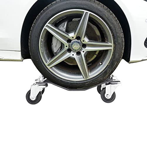 W.Sealet Car Dolly Set of 4, Heavy Duty Dolly 6000lbs Capacity 4 Tire Car Wheel Dolly, Gray