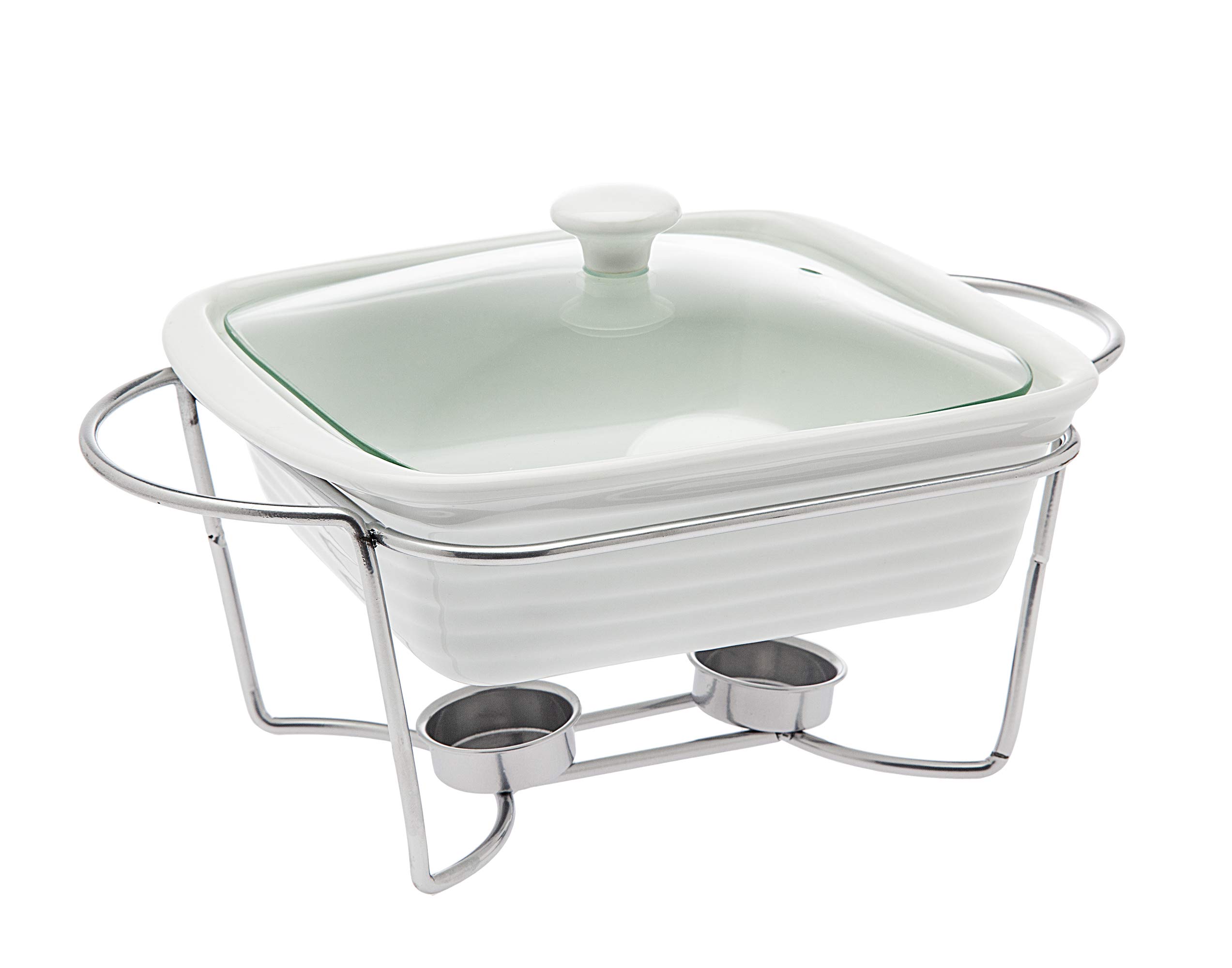 Oven to Table Square Baker, Warmer, Serving Piece with Stand - 1.2 Quart