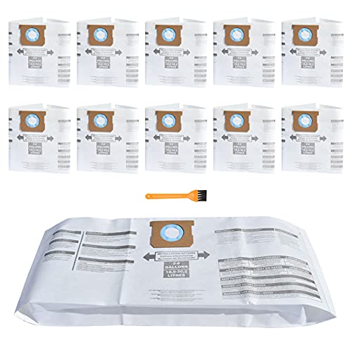 Vacuum Filter Bag for Shop-Vac 5-8 Gallon Type E, Dry Wet Disposable Collection Vacuum Bags, Replace Part No. 9066100, 90661, 906-61, 10PCS
