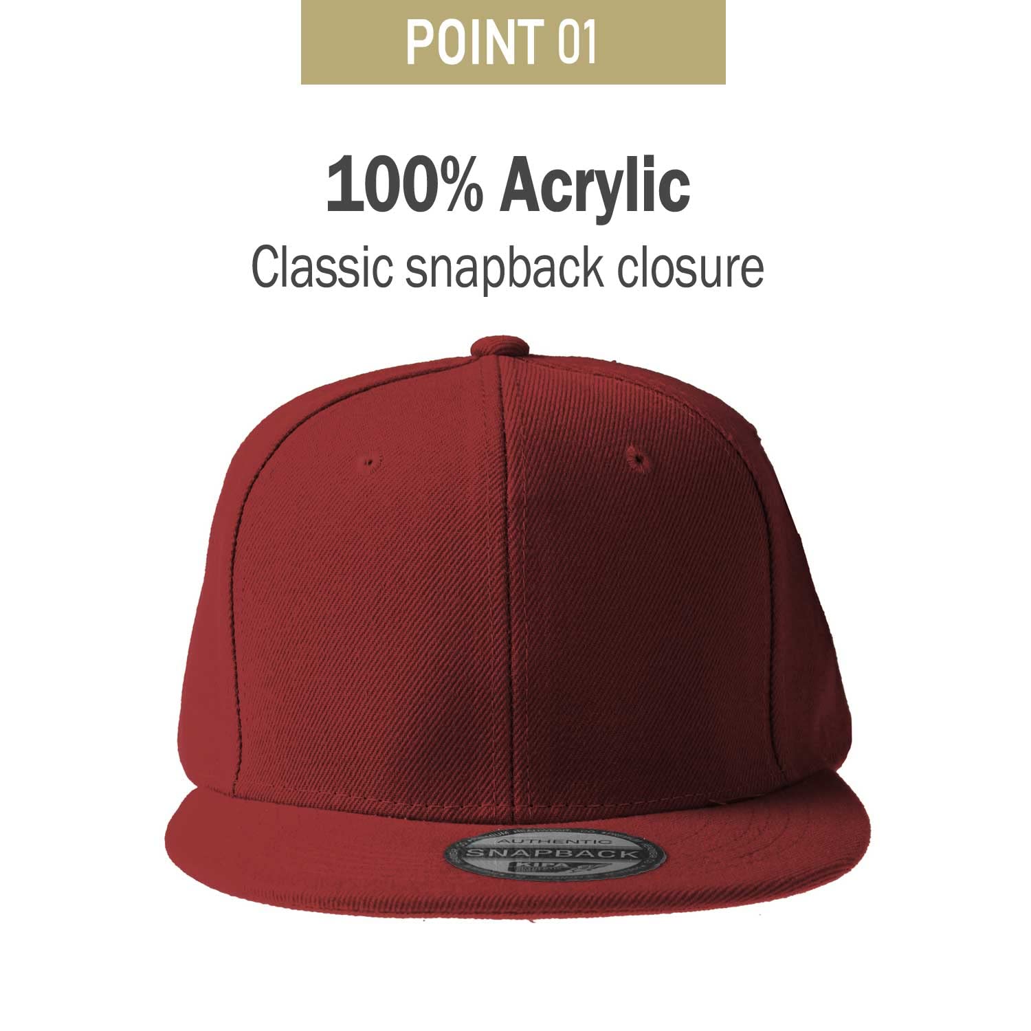 PLAIN GEAR Classic Flat Bill Hats for Men & Women Snapback Brim Hat - Blank Snap Back Solid Color with Snap Closure (Black)