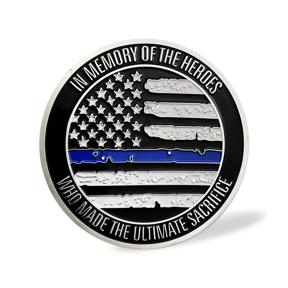 Thin Blue Line Police Officer Challenge Coin Law Enforcement Military Coin Collection