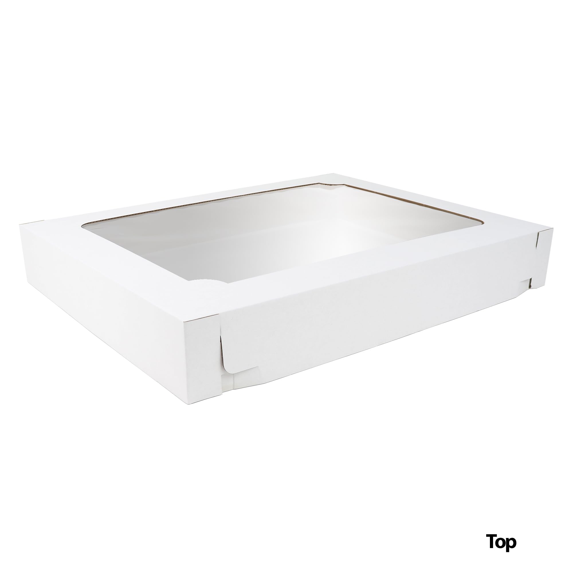 O'CREME White 2-Piece Window Cake Box 19-1/2 Inch x 26-1/2 Inch x 8-Inch High (Sized for Full-Sheet Pastry Trays) - Pack of 5