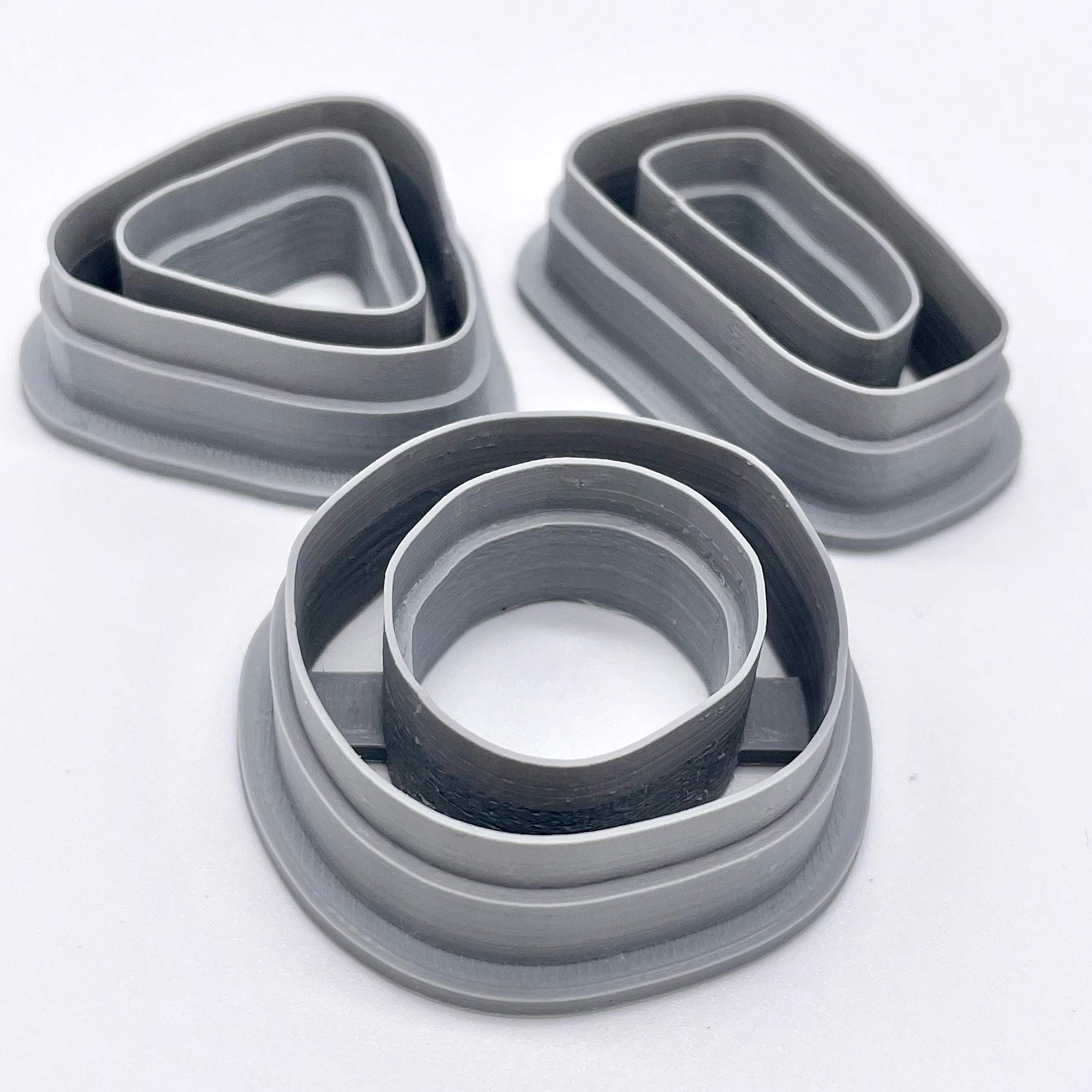 Polymer Clay Cutters – The Clayful Co Organic Pack Set of 3 – Plastic Cutter for making Jewelry and Earring Shapes