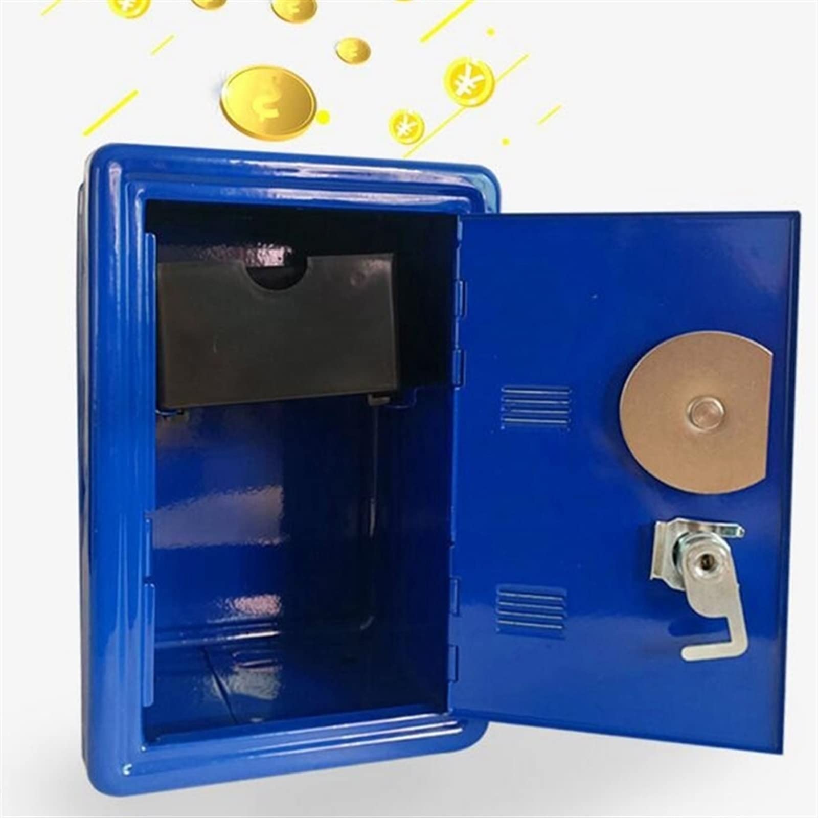 RORUN Small Safe Safe Box Organizer Iron Table Decorative Box Piggy Bank Metal Mini Cabinet Storage Box for Money Box