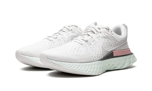Nike Women's React Infinity Run Flyknit 2 Shoe, Pure Platinum Brt Crimson Sunset Pulse Football Grey White, 9.5