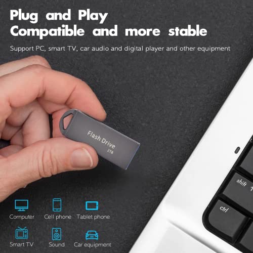 USB Flash Drive 2TB, Portable Thumb Drives 2000GB USB 3.0 Memory Stick, Ultra Large Storage USB 3.0 Drive, High-Speed 2000GB Jump Drive, 2TB Swivel Design Zip Drive for Laptop/PC