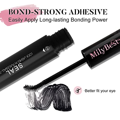 MilyBest 368 Pcs Cluster Lashes 8-16mm C Curl DIY Lashes Cluster Lash Bond and Seal Cluster Waterproof Individual Lashes Glue