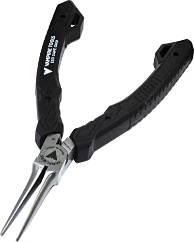 VAMPLIERS 5.5" Precision Tip Carbon Steel Mini Needle Nose Pliers with No Serrated Jaws. ESD safe, ideal for precision work on SMD. Made in Japan: VT-001-5NN