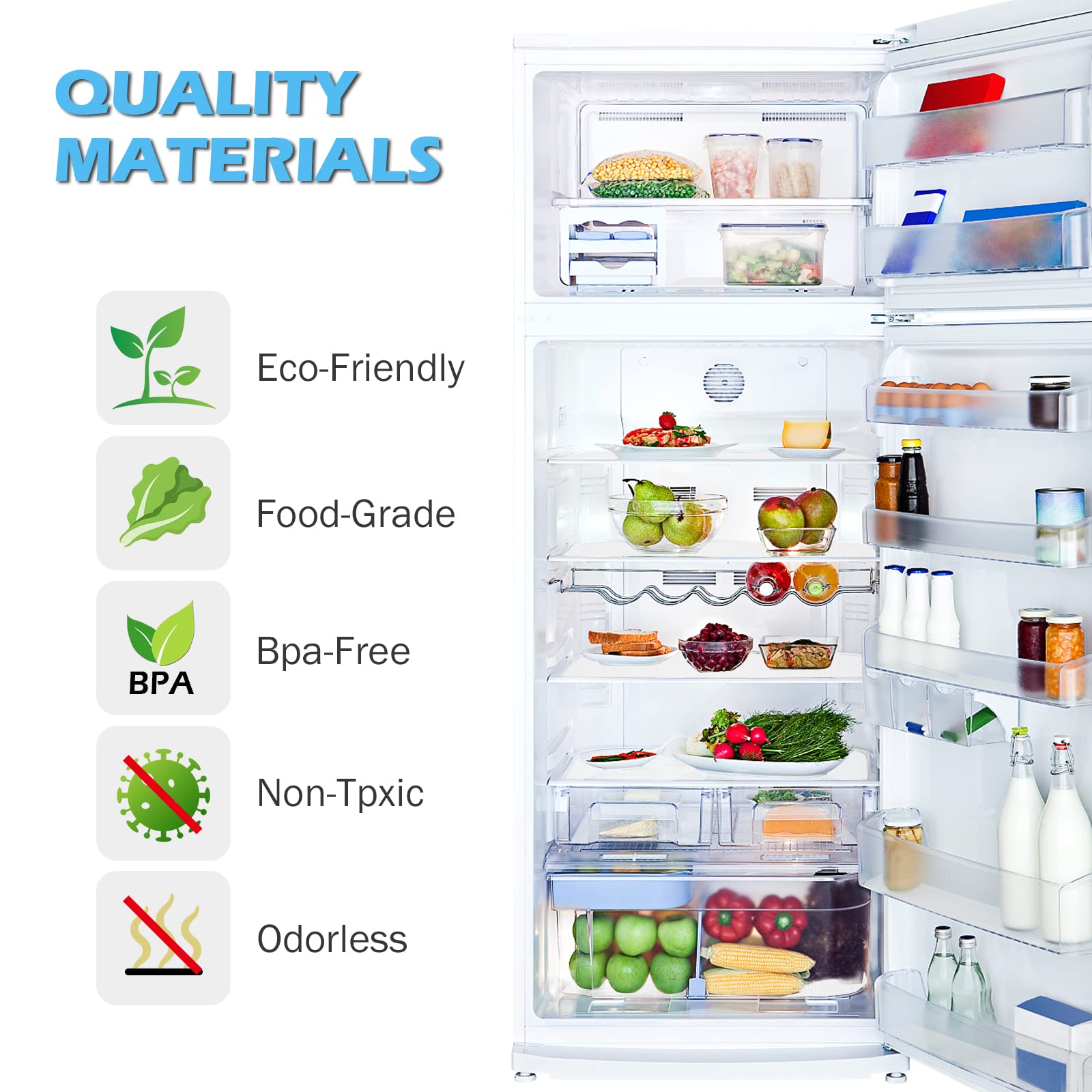 MooiFun Drawer Liners, Waterproof Shelf Liner, Anti-Slip Non-Adhesive BPA Free Kitchen Cupboard Cabinet Liner Refridge Fridge Mats Sink Protector Strong Durable for Home Office (12" x 60"/White)