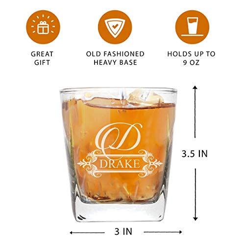 My Personal Memories, Custom Personalized Square Rocks Glass Tumbler - Wedding Party Groomsmen Father's Day - Engraved Monogrammed Drinkware Glassware Barware Etched
