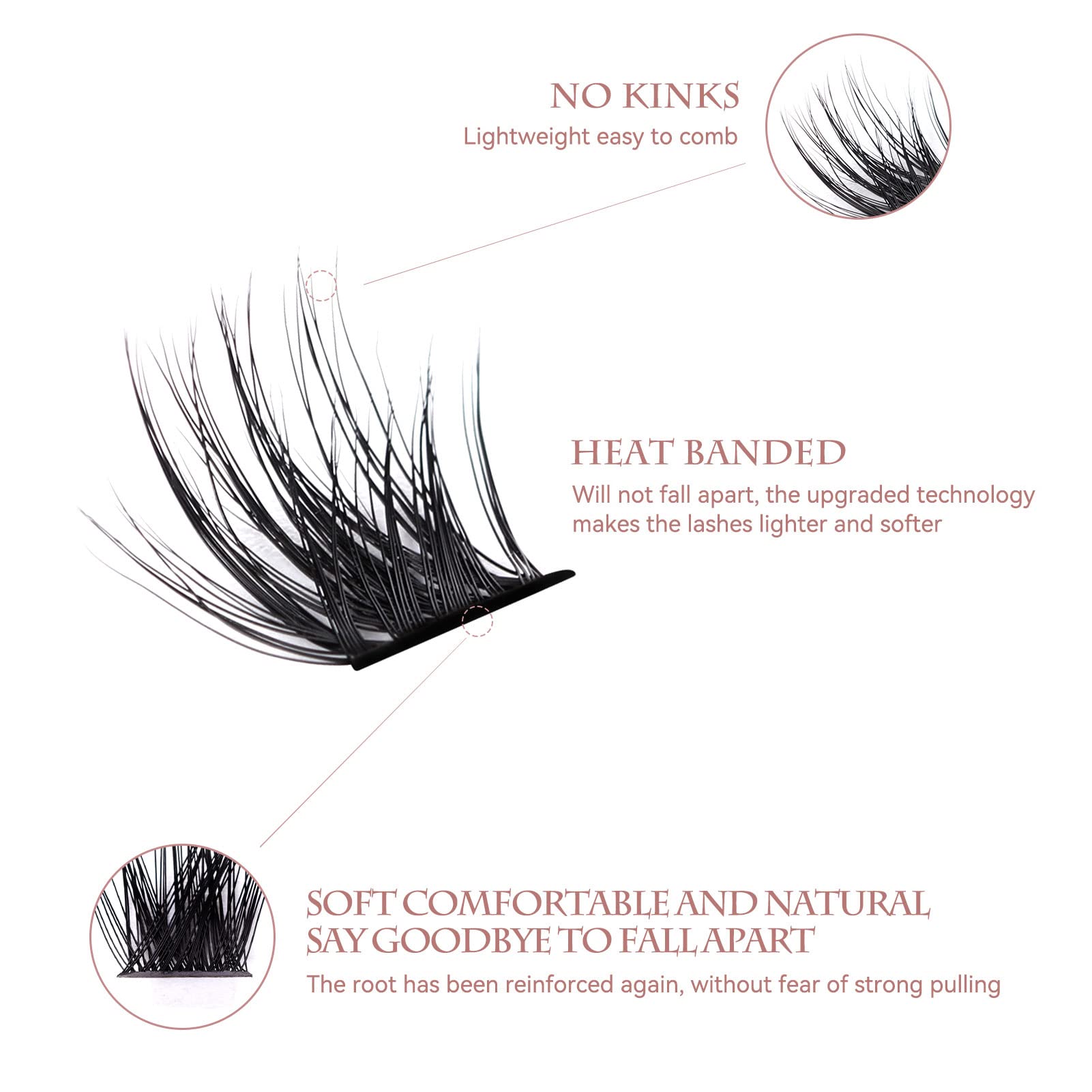 Lash Clusters, 72 Pcs Individual Cluster Lashes DIY Lash Extension 10-16mm Eyelash Clusters Volume Wispy Lashes Super Thin Band Reusable Soft & Comfortable(T02-72-D-10-16MIX)