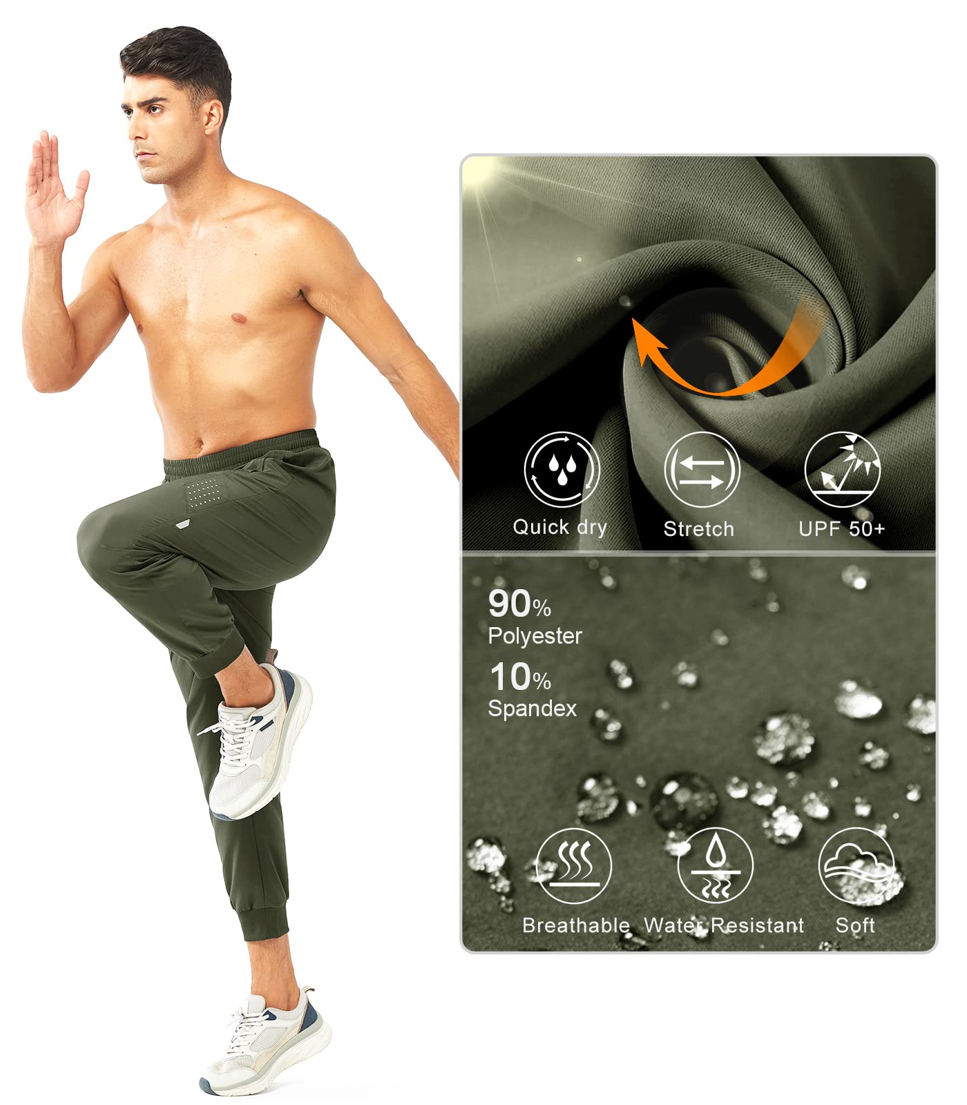 NORTHYARD Men's Athletic Running Pants Lightweight Workout Joggers Quick Dry Gym Sweatpants Active Sports Track Training PURPLEGREY L