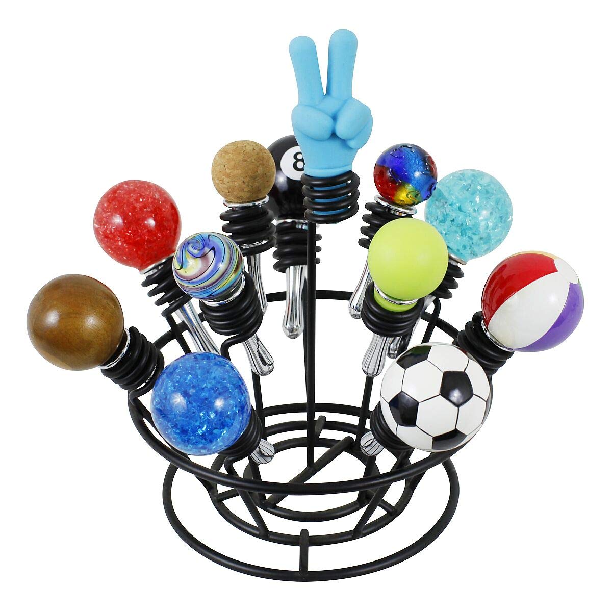 Oenophilia Bottle Stopper Bouquet, Black Metal, Wine Bottle Stopper Holder, Wine Gifts