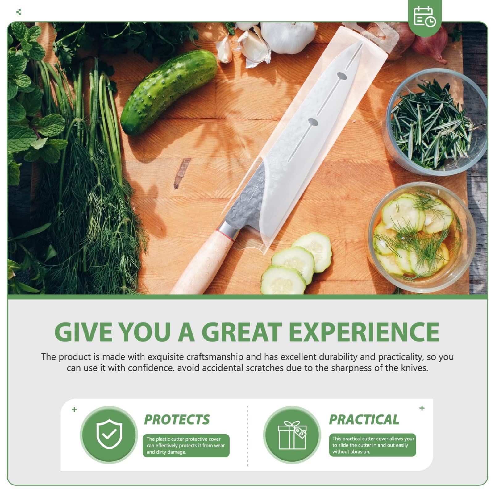 PACKOVE Plastic Knife Case Covers Sleeves: 4pcs Knives Guard Universal Sheath Blade Guards Protector for Bread Carving Chef Cleaver Kitchen Knife