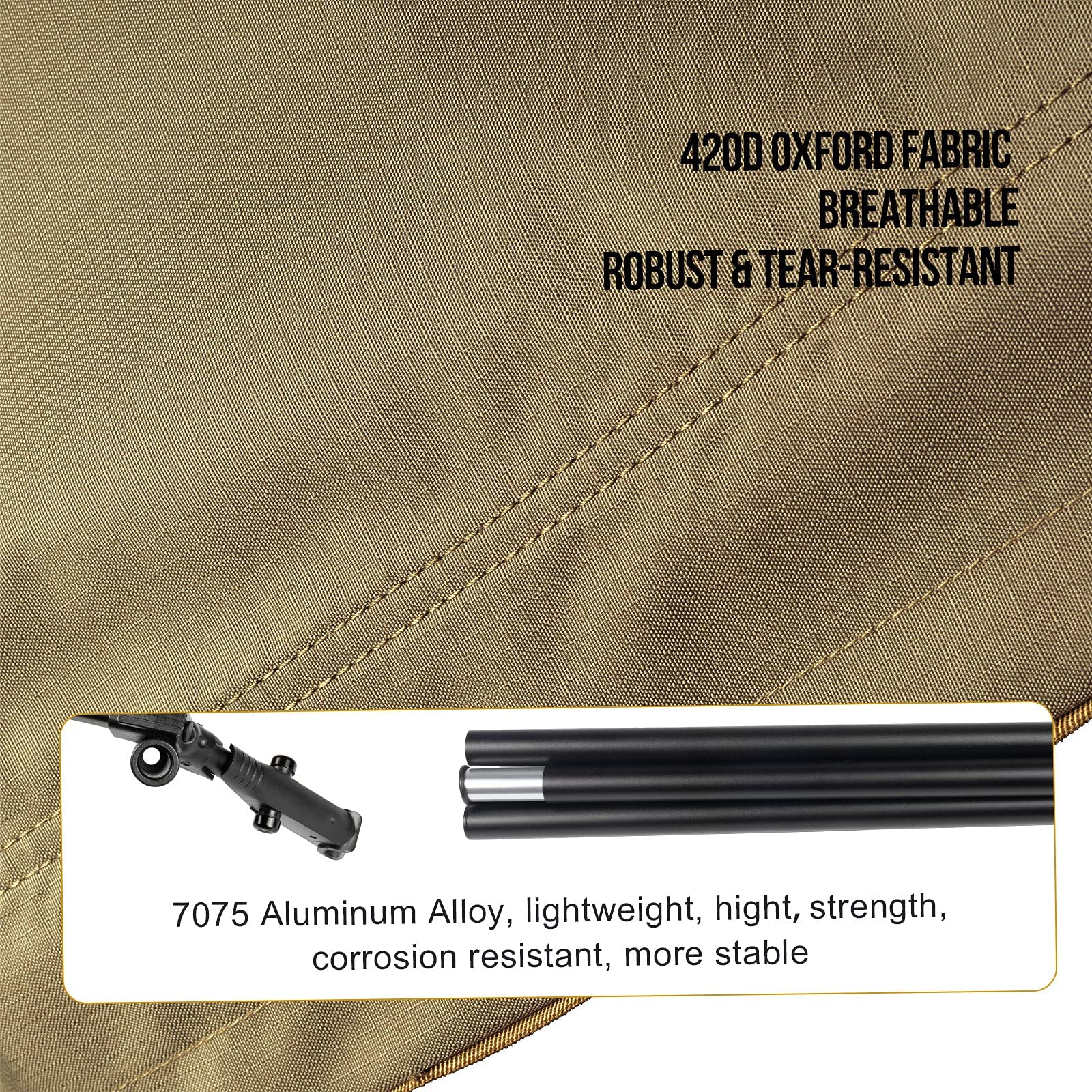 OneTigris Lightweight Camping Cot with Leg Extenders, Strong Support 330 Lbs, Durable Compact Tent Folding Bed for Adults Outdoor Overnighter Camping, Hiking, Travel, RV, Beach, Office Nap