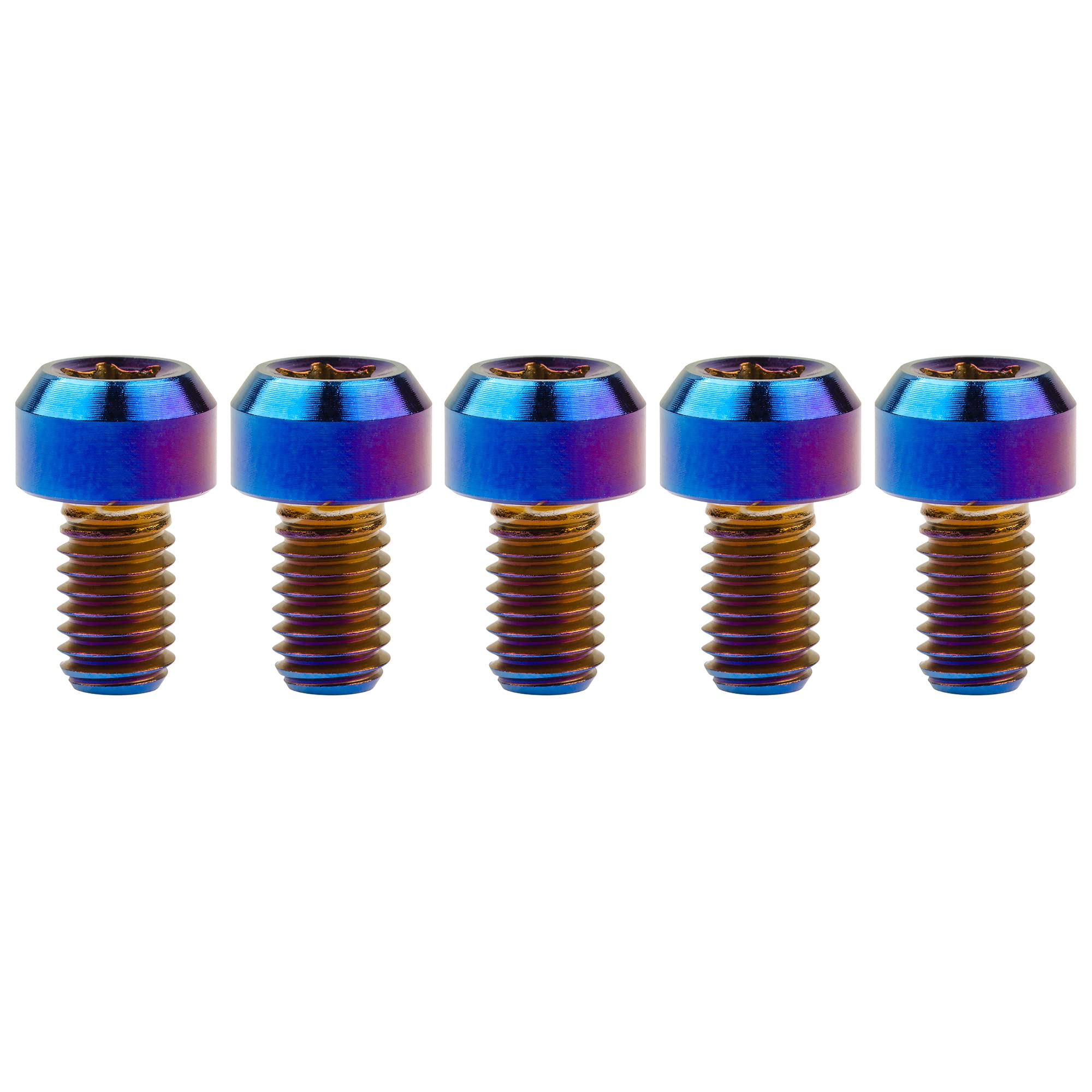 Wanyifa Titanium Torx Square Head M6 x 10 15 20 25 30 35 40 45 50 60 65 70 80mm Screw Pack of 5 (Burn Blue, M6x10mm)