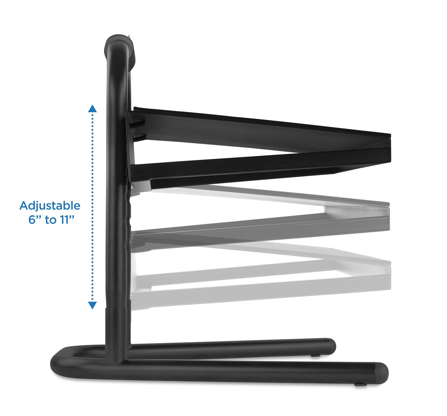 Mount-It! Height Adjustable Foot Rest for Standing and Sitting, Freestanding Under The Desk Footrest with Handle and Six Height Settings, Anti-Slip Padded Surface,Black