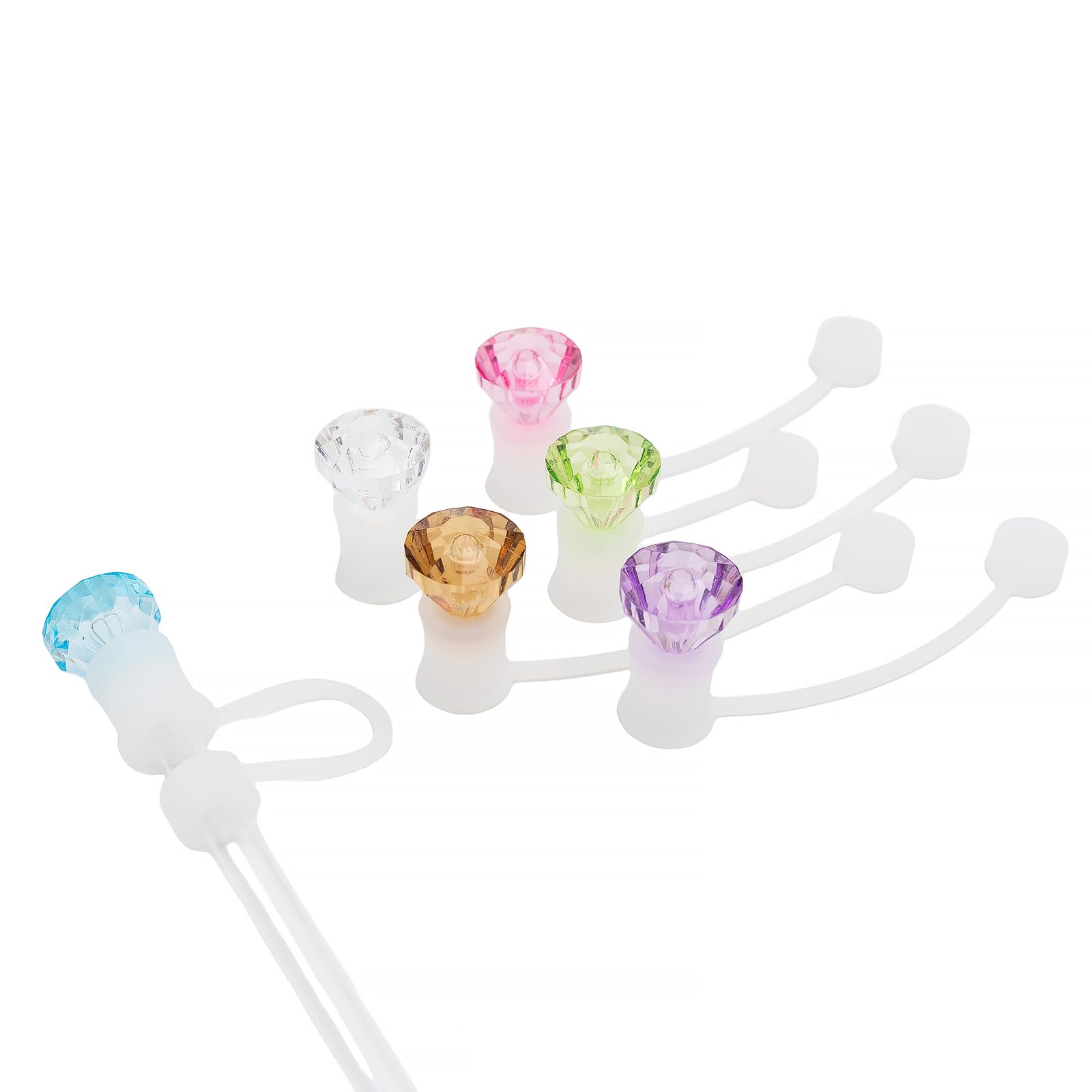 SOURIMA 6PCS Masonry Straw Cap Dust-Proof Straw Cap Reusable Drinking Straw Caps Suitable for 10mm Straw Food Grade Silicone Material Mix Colors Portable and Dust Plug Cover Protectors