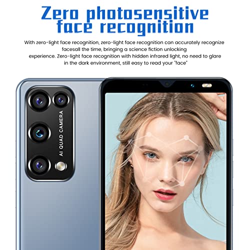 Smartphone, Rino9 Pro Android 4.4.2, 512MB 4GB Dual SIM Phone Finger Face ID 2200mAh 5.45 Inch Celular, 0.3MP Front HD Camera, 2MP Rear Camera, Gift for Friends Family (Gray)