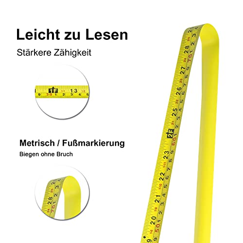 SALI Tape Measure Metric with Fractions Measuring Easy Read Millimeter Telescoping Tape Retractable Engineer Scale Tape Measure Metric and Inches (25Ft/7.5m*25mm)