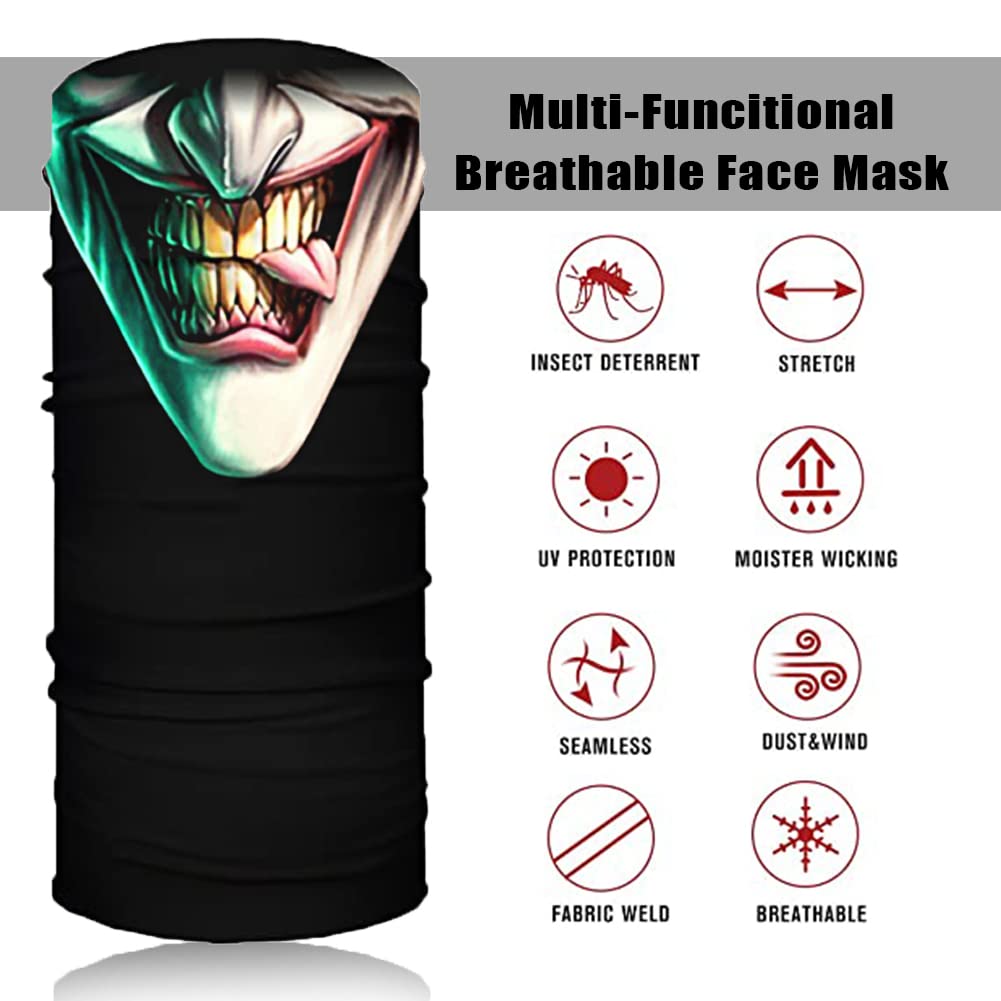 NOVEDAD Anonymous Mask,Running Face Mask,Hacker Mask,Funny Mask,V for Vendetta Mask,bandanas Face Mask,Neck Gaiter Face Mask Women,Rave Accessories