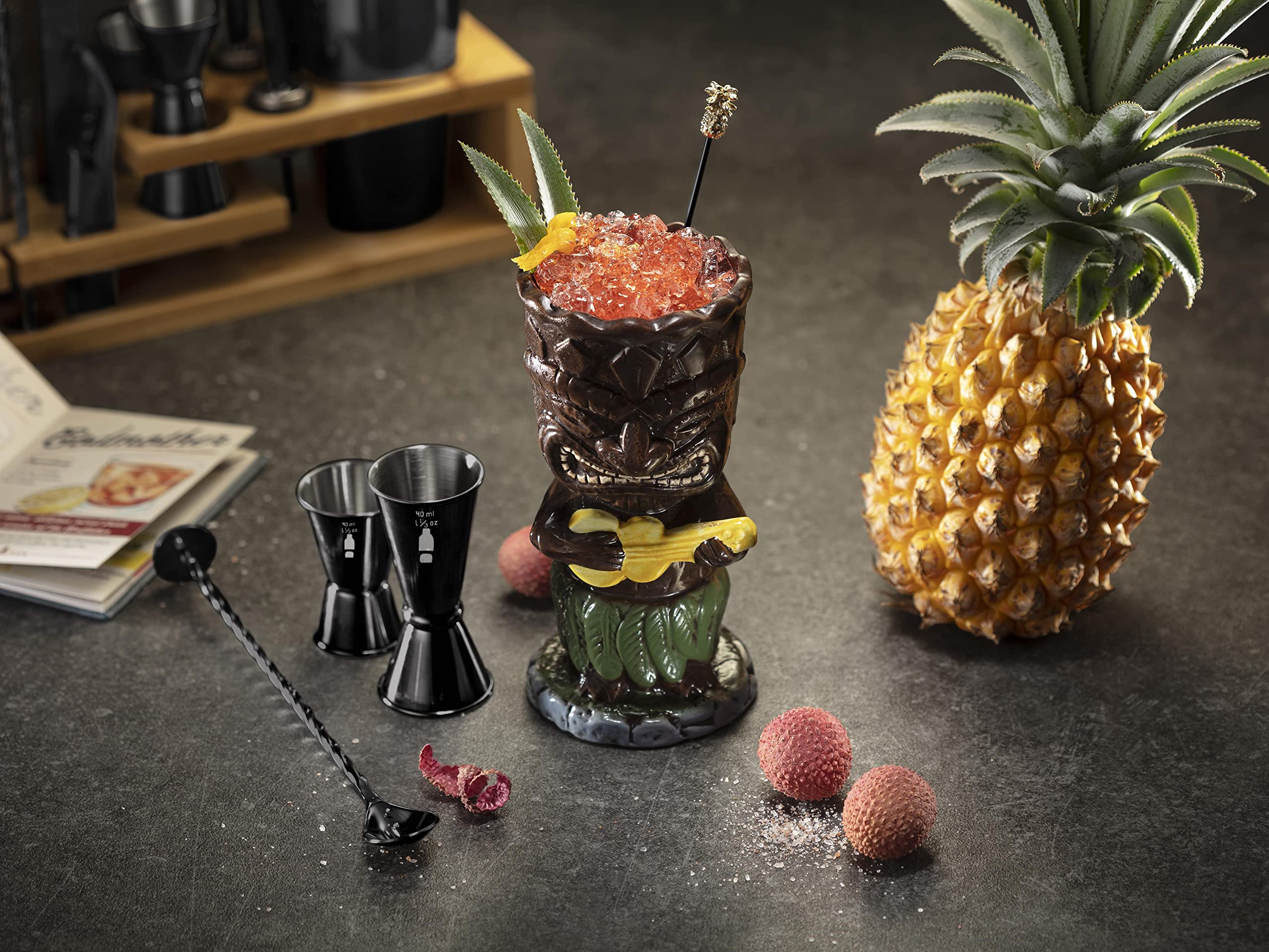 ROCKSLY Mixology Bartender Kit and Cocktail Shaker Set for Drink Mixing | Mixology Set with 10 Bar Set Tools and Bamboo Stand Makes It The Perfect Home Cocktail Kit | Complete Bartender Kit (Black)