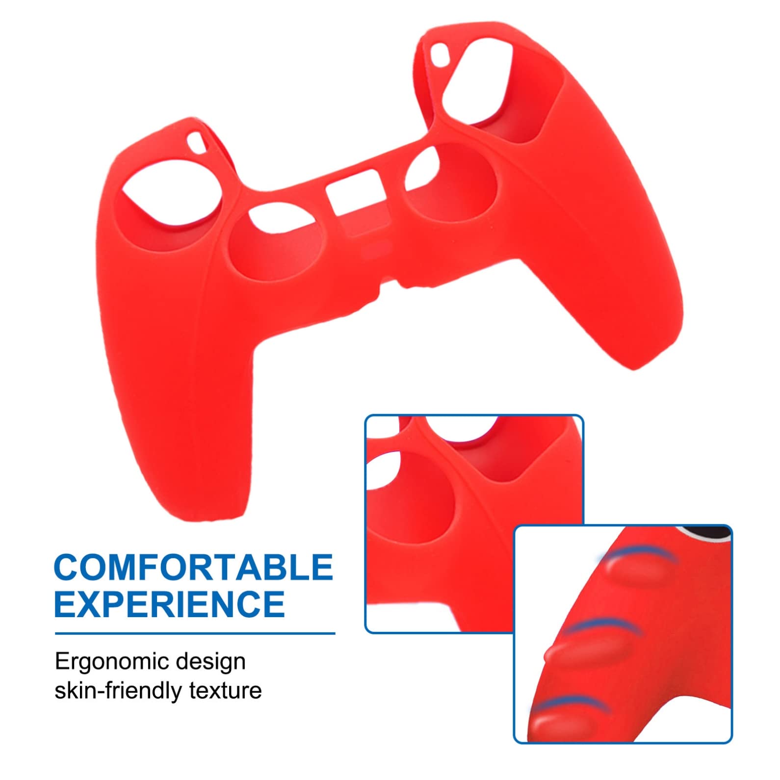 ONTOP Compatible with PS5 DualSense Controller Skin, 4 Pack Controller Skin for PS5, Non-Slip Grip Compatible with PS5 Dust Cover, Comfortable Silicone Compatible with PS5 Controller Accessories