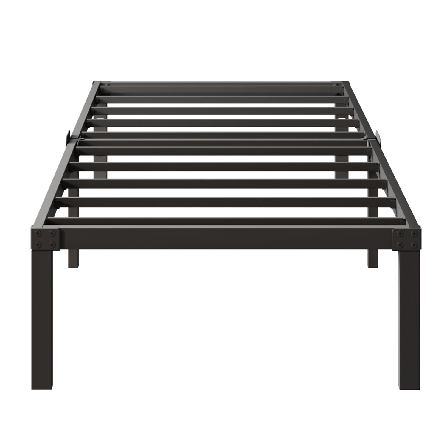LIJQCI King Size Bed Frame 16 Inch Metal Heavy Duty Platform No Box Spring Needed with Storage Easy Assembly Steel Slat 3500lbs Support