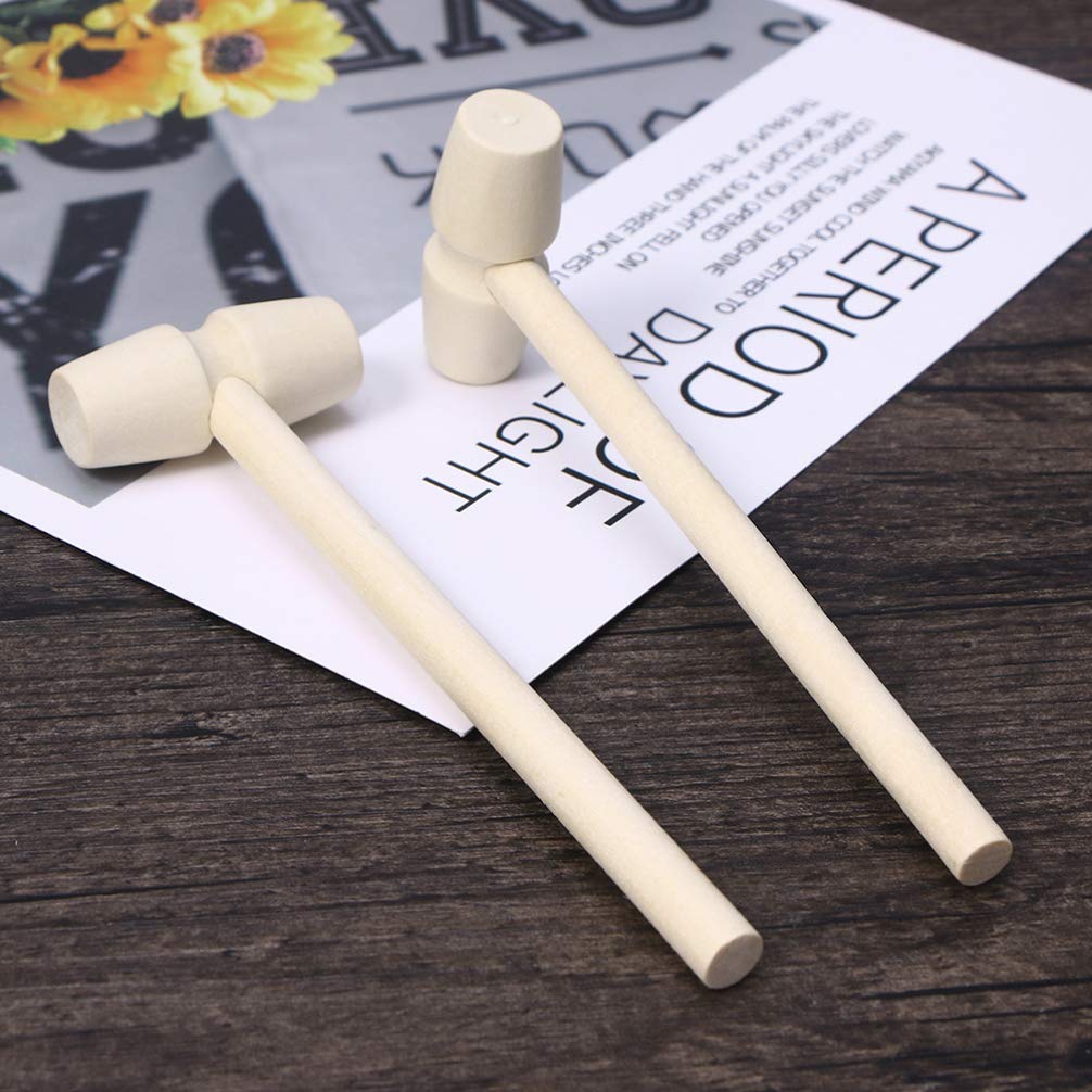 Mini Wooden Hammers Mallet Hammering and Pounding Toys, 24 Pieces