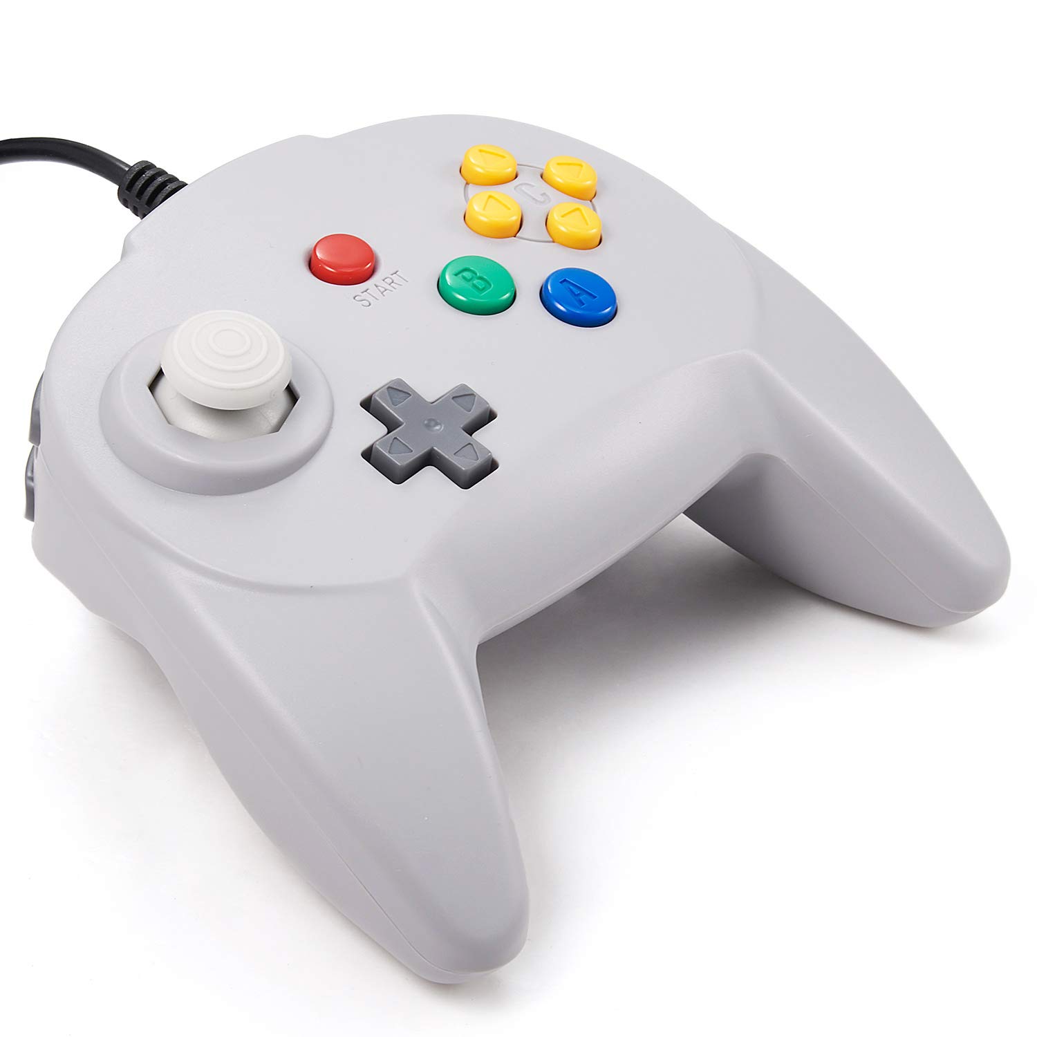iNNEXT [New Version] 2 Pack for N64 Controller, Game pad Joystick for 64 - Plug & Play (Non PC USB Version) (Joystick from Japan) Black/Grey