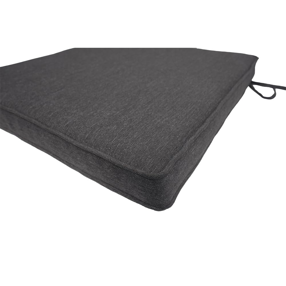 SUPMAISON Pack of 4 Outdoor Seat Cushion with double welt 20" x 20" x 2.5",zipper, foam (Charcoal Dobby)