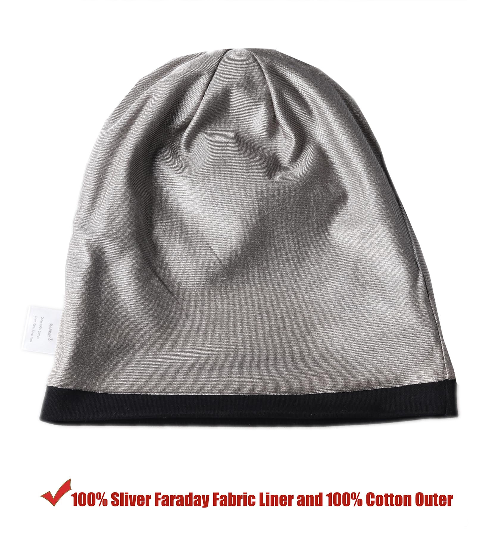 SHINRAY E M F Cotton Hat,100% Sliver Fiber Fabric Liner EMF Beanie,Fraday Hat,Cap,E M F Hood,5G,WiFi,Cell Towers…