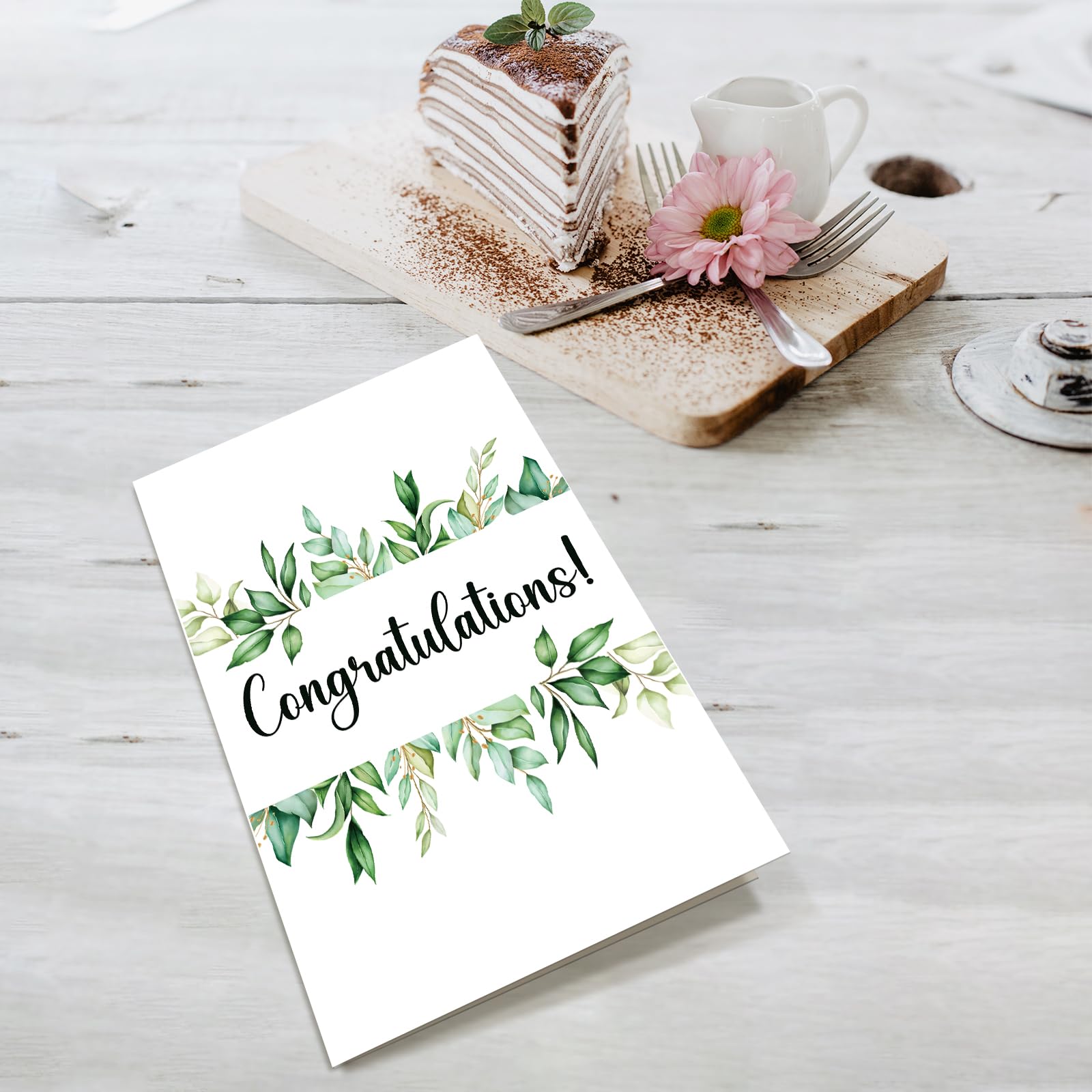 Supoeguk Leaf Graduation Card for Him Her, Floral Congratulations Card for New Graduate, Grad Card, New Job Card, Well Done Card