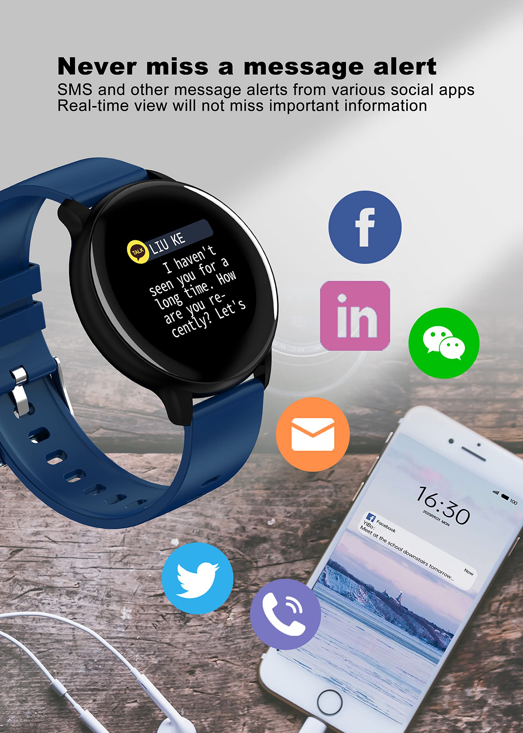 Smart Watches for Women Fitness Watch Bluetooth Call Dial Waterproof Activity Tracker for Sports Calories,Steps,Distance Android iOS Compatible