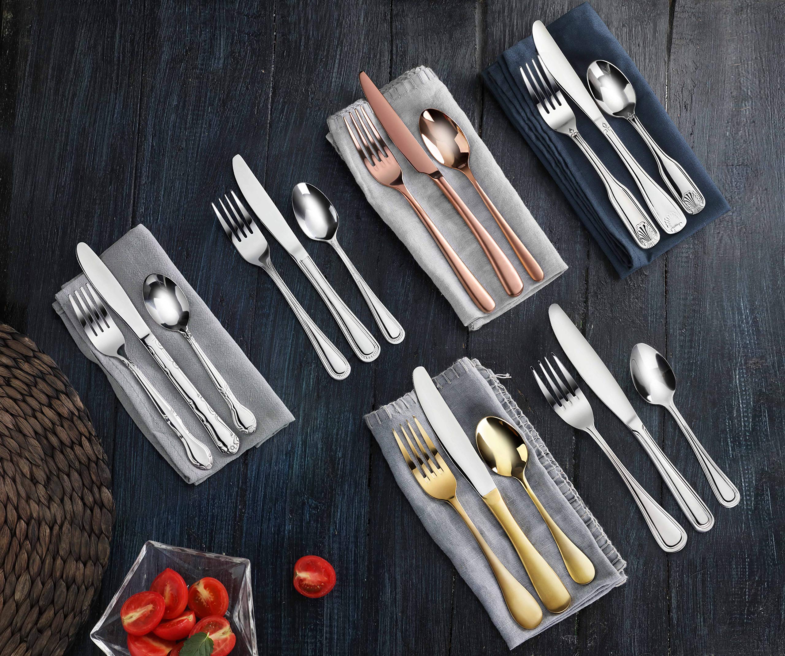 New Star Foodservice 58123 Slimline Pattern, 18/0 Stainless Steel, Dinner/Dessert Spoon, 7.25-Inch, Set of 12