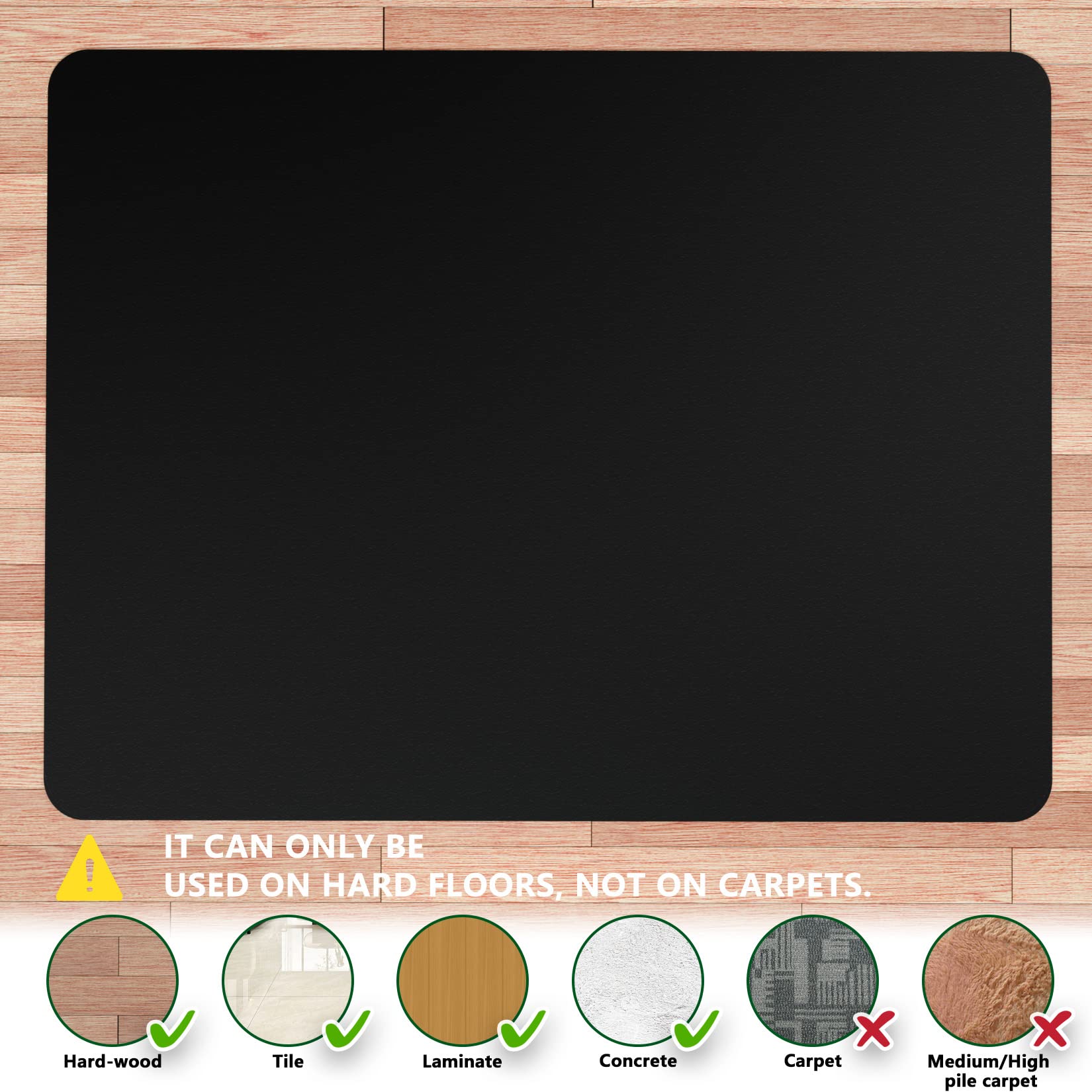 Naturehydro Low Pile Carpet Chair Mats - 48" x 30" x 0.09" Thick Transparent ChairMats, Clear Chair Mat for Office Chair on Carpeted Floors, Easy Rolling,BPA and Phthalates Free (Rectangle)
