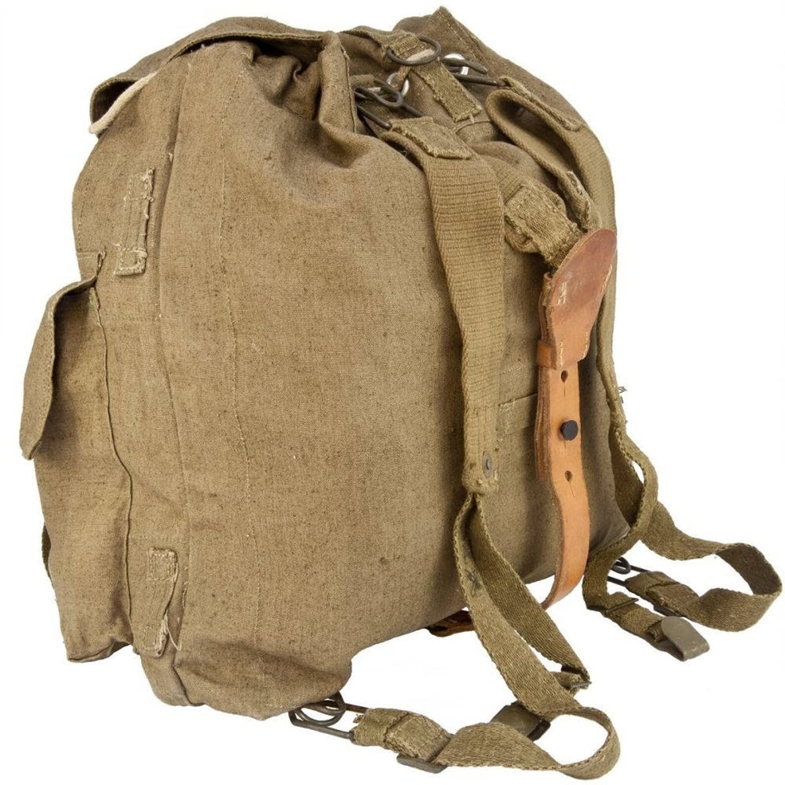 Original Czech army vintage backpack with Y straps suspenders M60 canvas daypack rucksack retro hiking buschraft